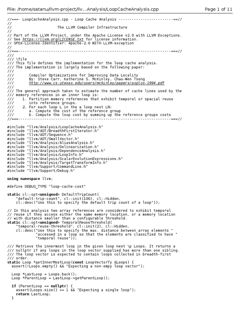 Loop Cache Analysis | PDF | Cache (Computing) | Control Flow
