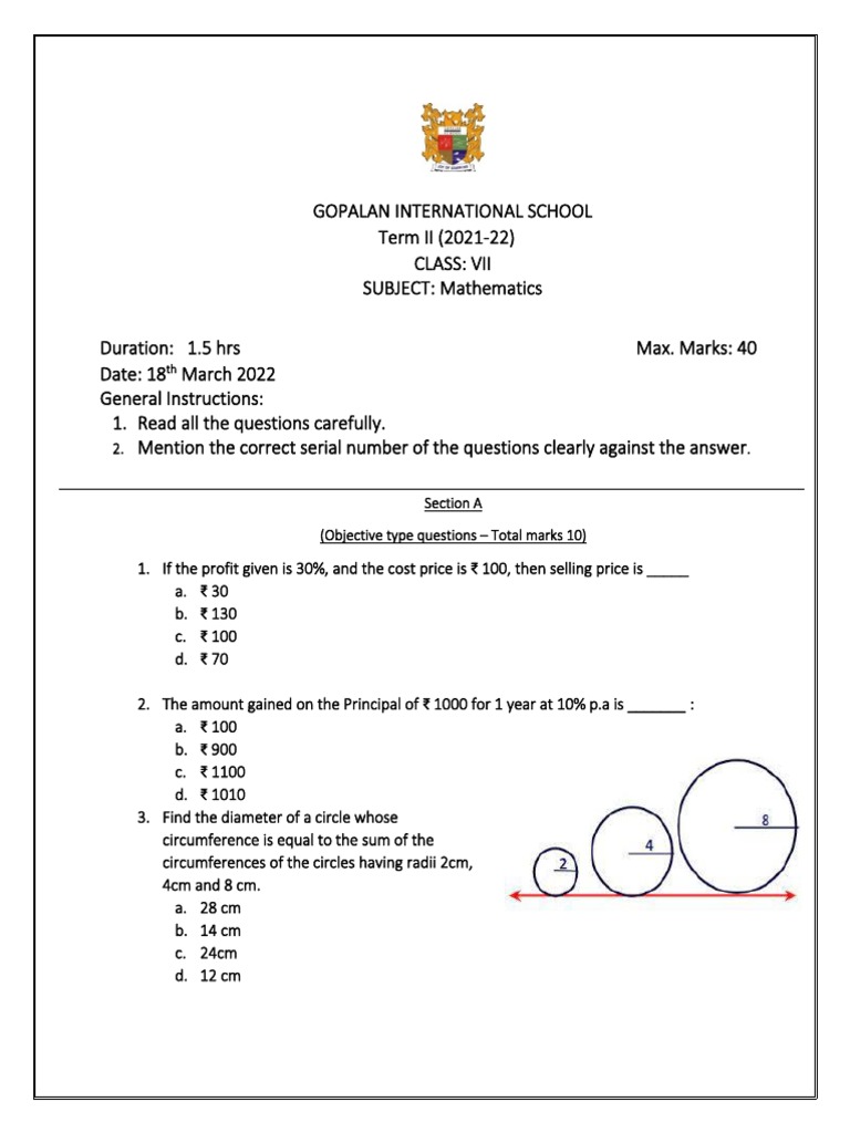 Grade 7 - Term 2 - Objective and Subjective - Ver 2.0 | PDF | Length ...