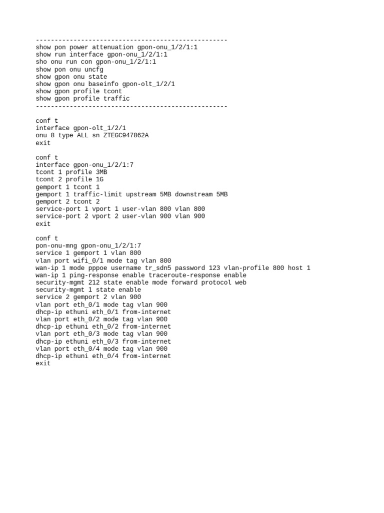 Setting Pon Onu Bridge | PDF