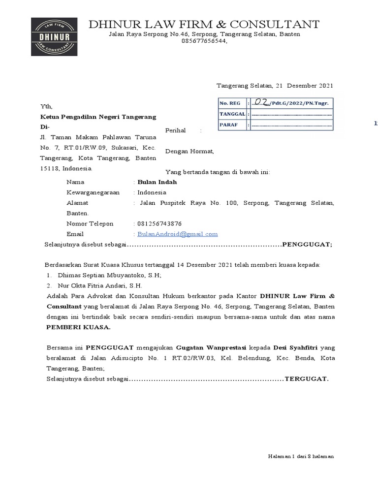 Gugatan Perdata Mpit | PDF