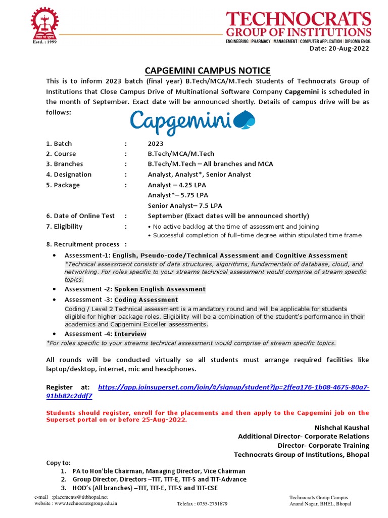 Capgemini Notice | PDF | Information Technology Management | Computer Science