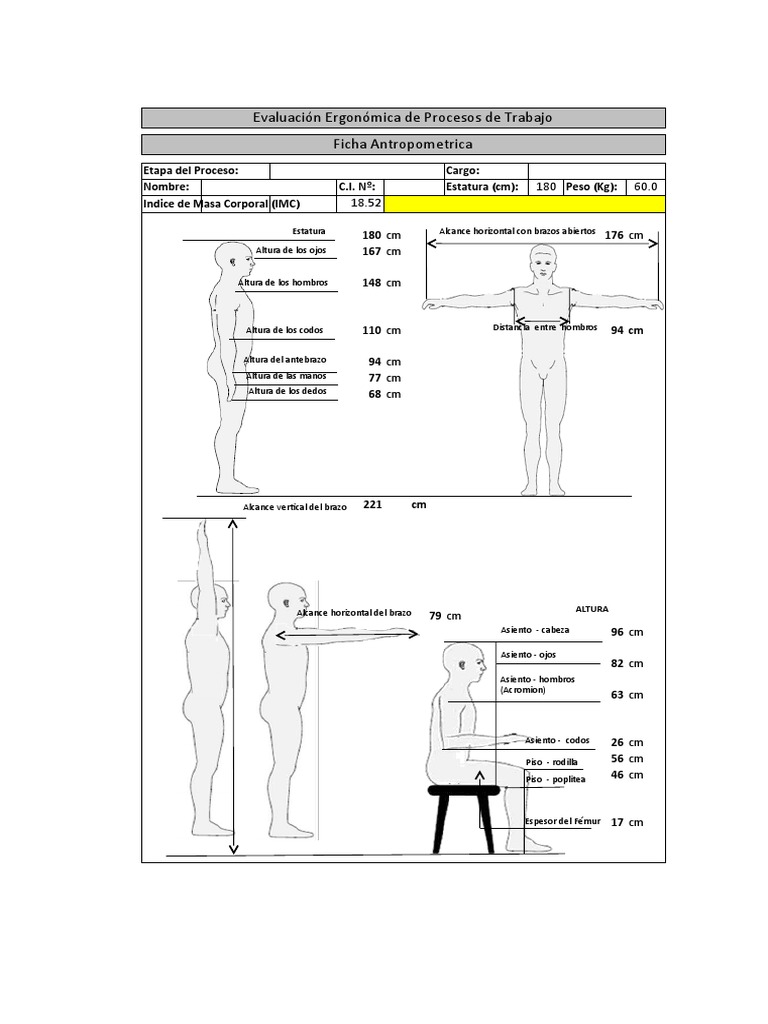 Ficha Antropometrica Base Emerson Cuadra 2016 Apessla | PDF