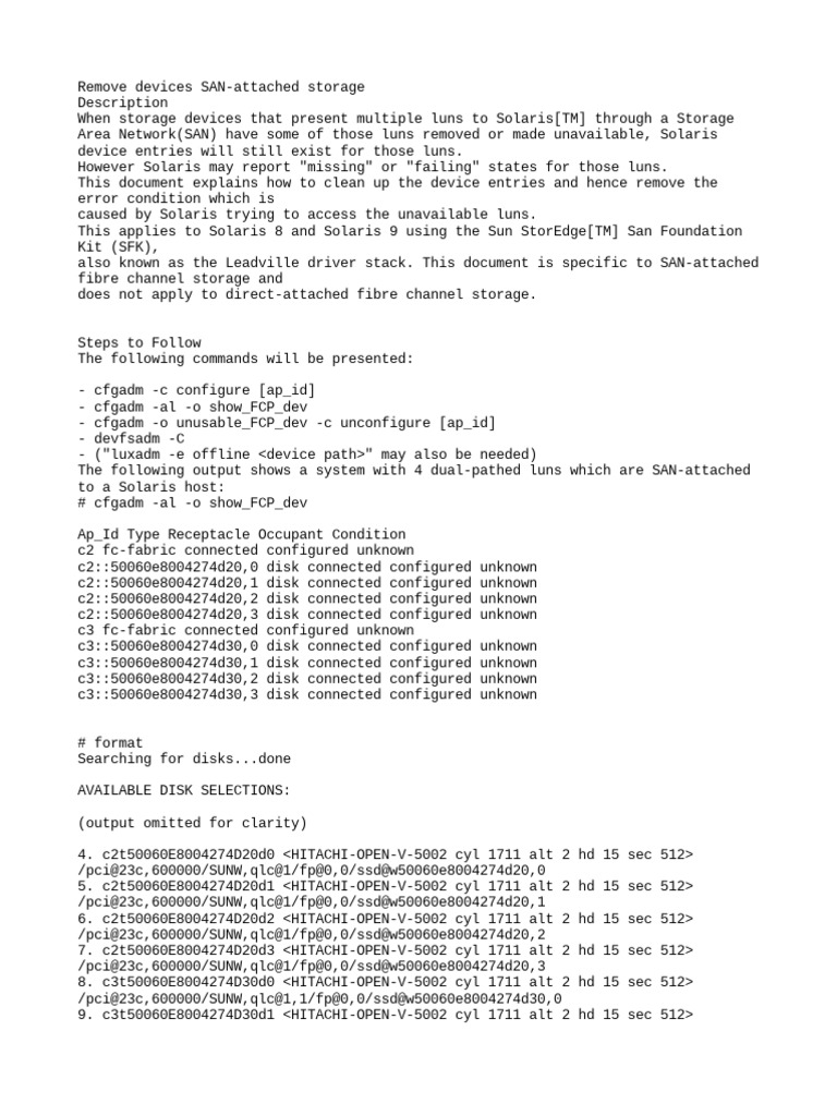 Remove Devices SAN-attached Storage | PDF | Disk Storage | Computer Hardware