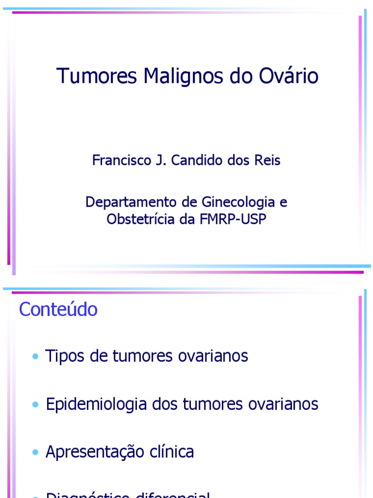 Tumores Ovarianos- Diagnóstico e Tratamento | PDF | Câncer | Ovário