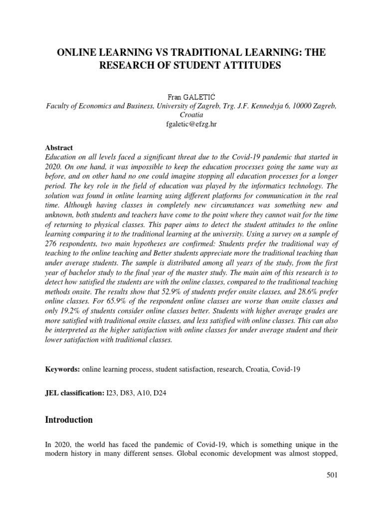 Online Learning VS Traditional | PDF | Educational Assessment ...