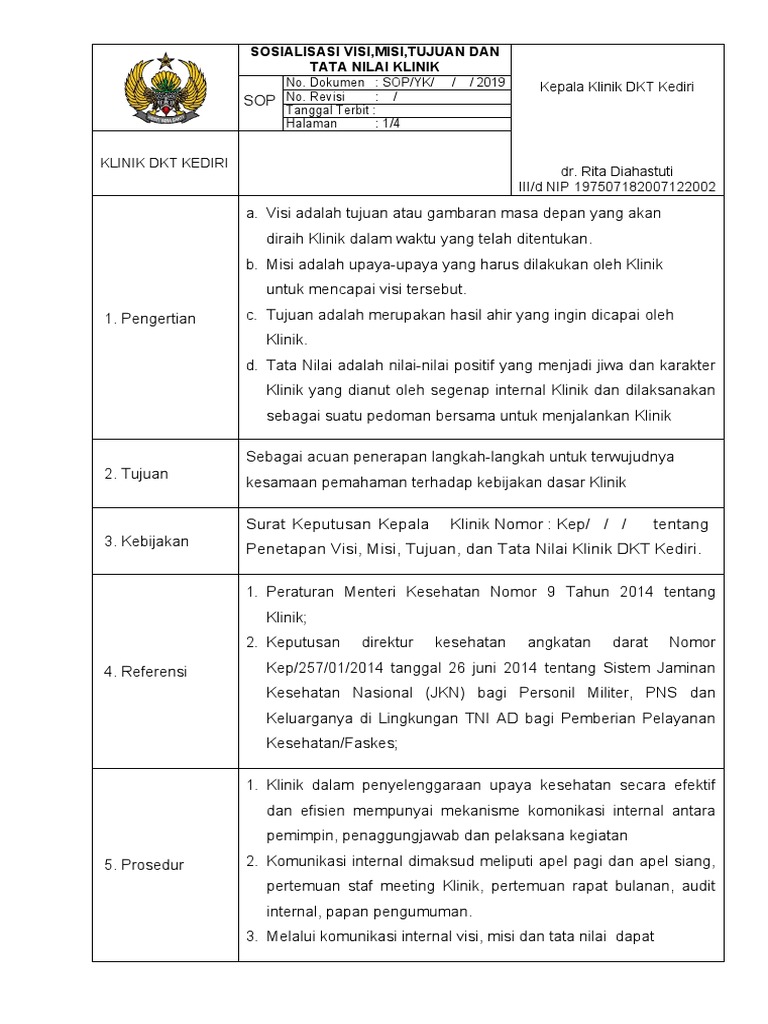 SOP SOSIALISASI VISI MISI-dikonversi | PDF