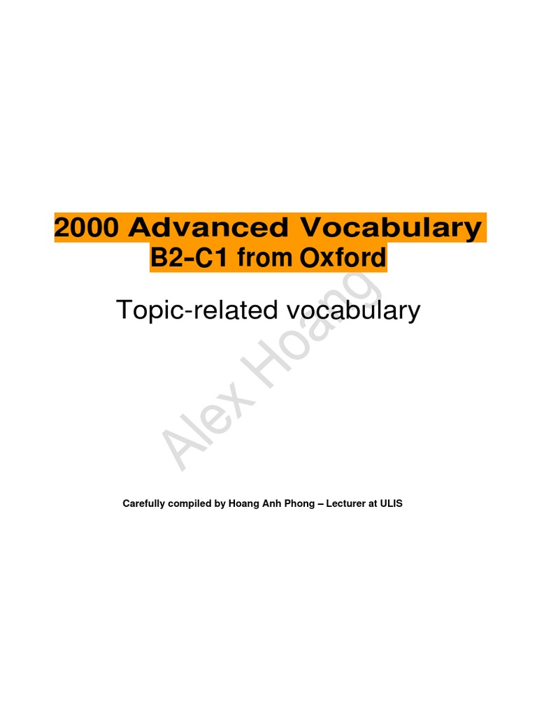 Advanced Vocabulary | PDF
