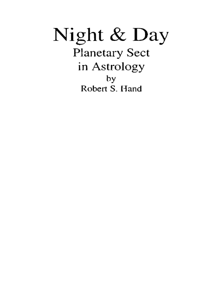 Robert Hand - Night and Day | PDF | Planets In Astrology | Astrological ...