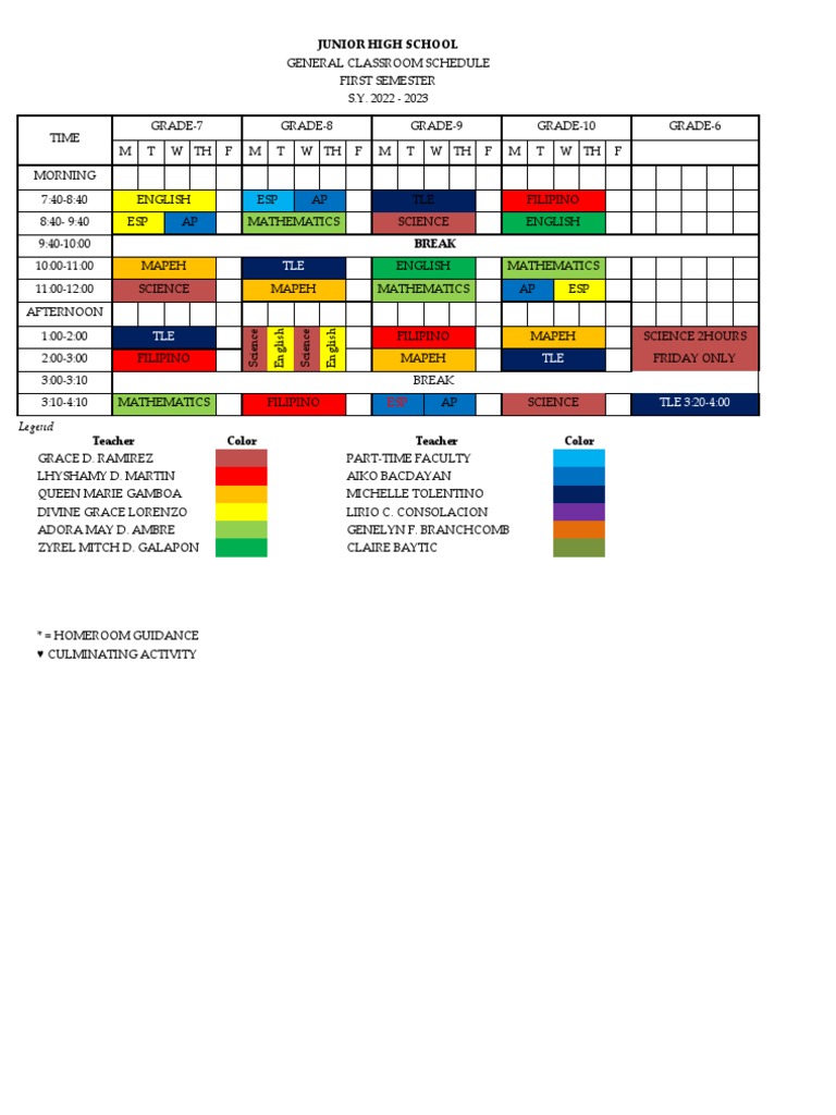Junior High School: Legend | PDF | Schools | High Schools And Secondary Schools