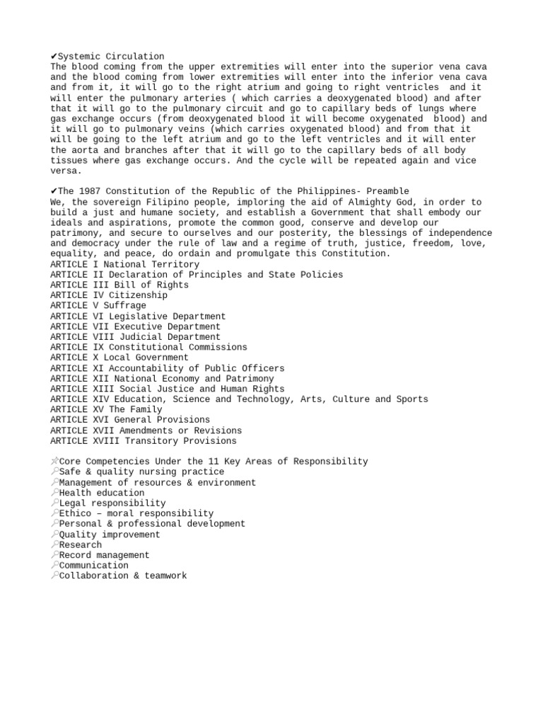 Preamble and Systemic Circulation | PDF