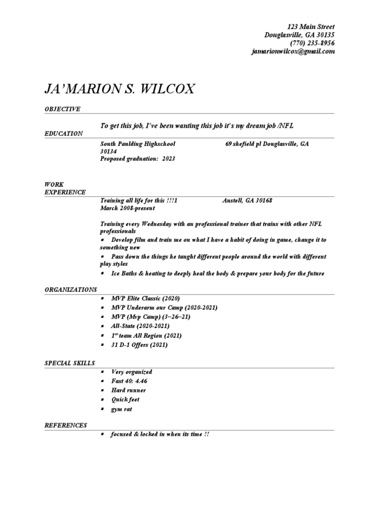 Sample High School Resume | PDF