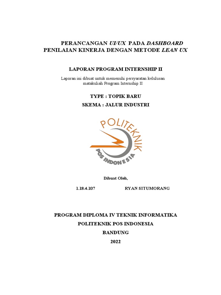 Rancangan UI/UX Dashboard dengan Lean UX | PDF