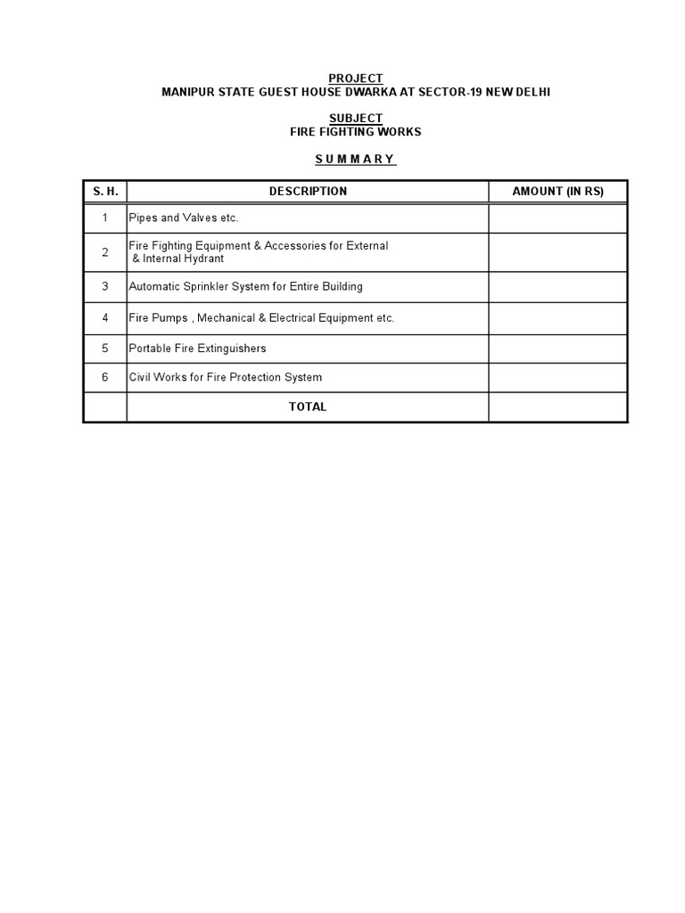 Boq Fire Fighting | PDF | Pump | Valve