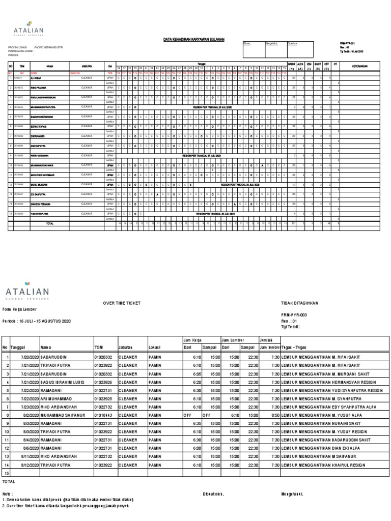 Time Sheet Kosong | PDF