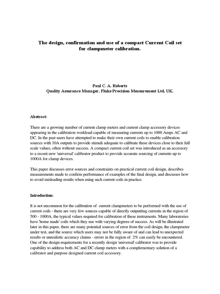 Current Coil For Clampmeter Cal | PDF | Inductor | Inductance