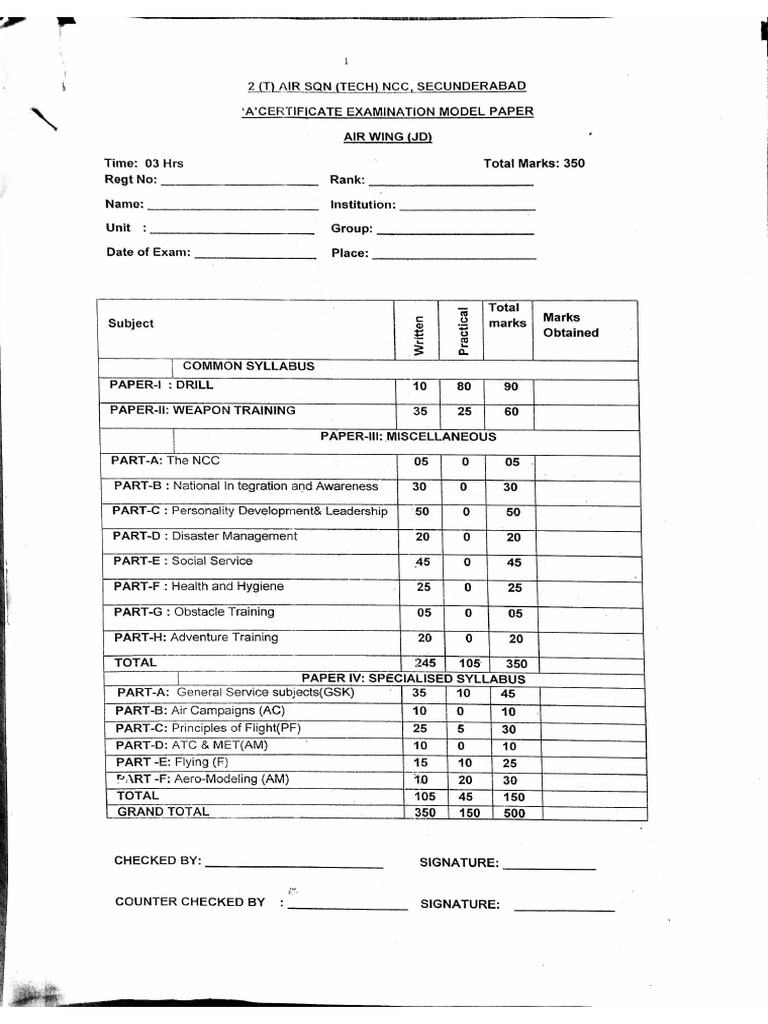 A - Certificate Exam Model Paper | PDF