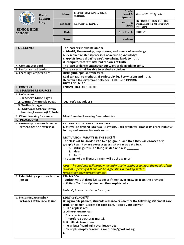 Cot New Normal LP Philosophy - UPDATED2 | PDF | Learning | Knowledge