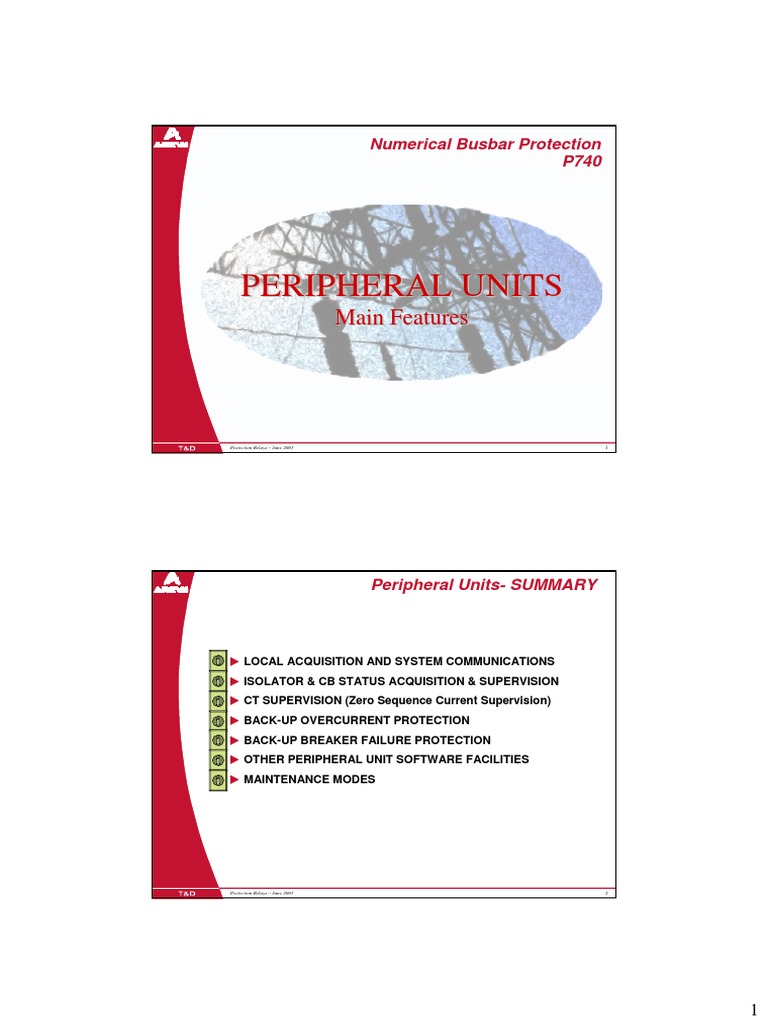 3 - Peripherall Units Issue Z | PDF | Relay | Electrical Substation