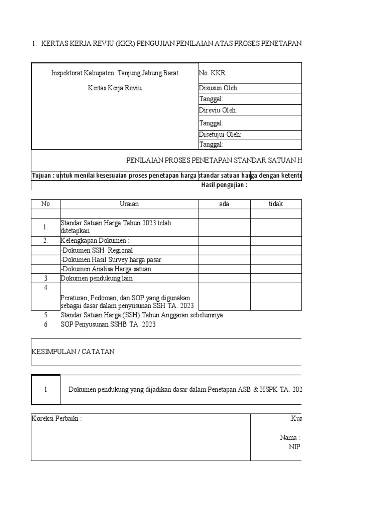 KKR Reviu SSH Dan Asb 2022 | PDF