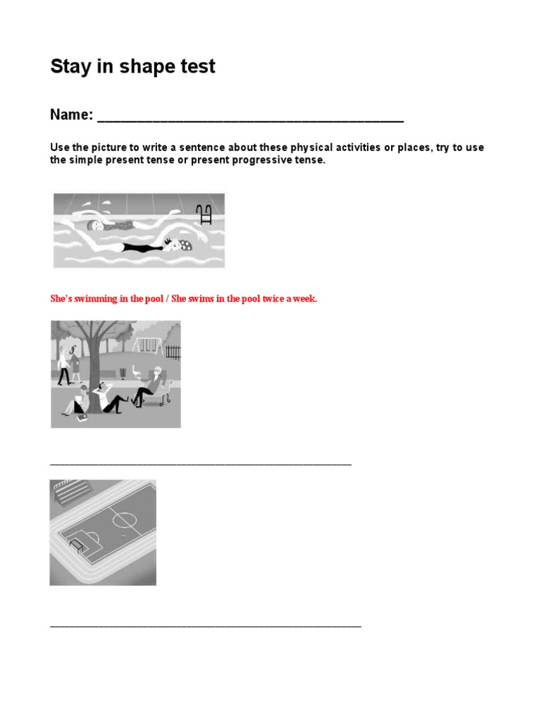 Stay in Shape Test: Physical Activities | PDF