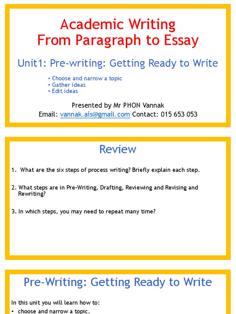 Pre-Writing Techniques for Essays | PDF | Career & Growth