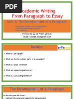 Academic Writing - 2 - The Structure of A Paragraph | PDF | Paragraph ...