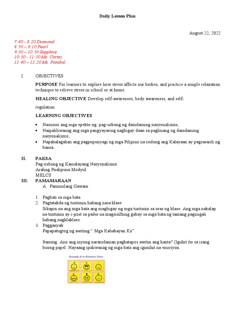 AP6 Daily-Lesson-Plan - 8.22 | PDF