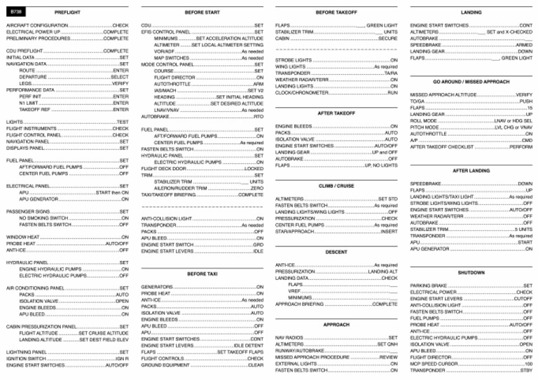 Boeing 737 NG Checklist | PDF
