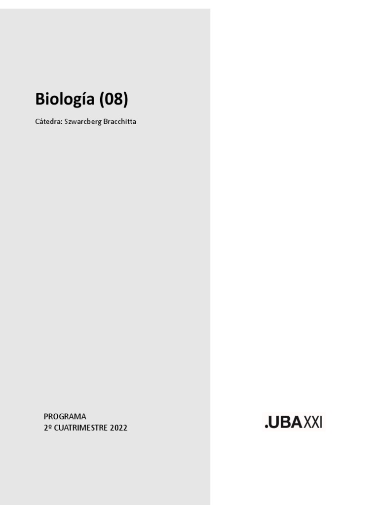Programa Biologia 2C 2022 NV08.06 | PDF | Biología Celular) | Biología