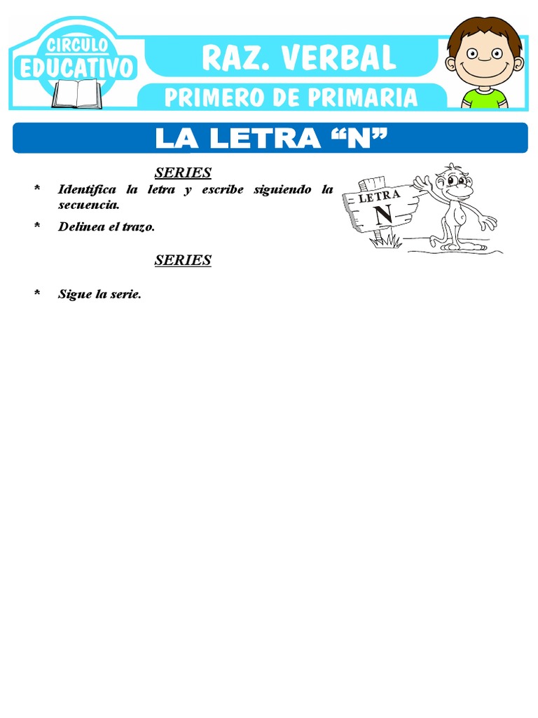 Actividades con la letra N para primer grado | PDF | Estudios de ...