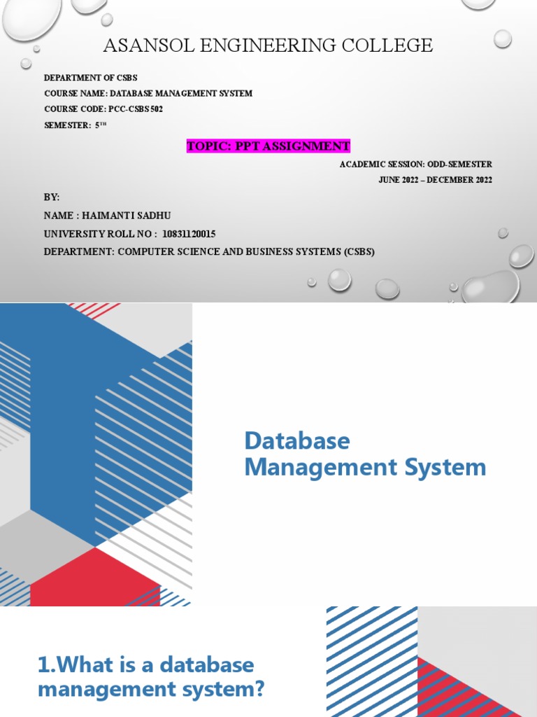 Asansol Engineering College: Topic: PPT Assignment | Download Free PDF | Databases | Abstraction ...