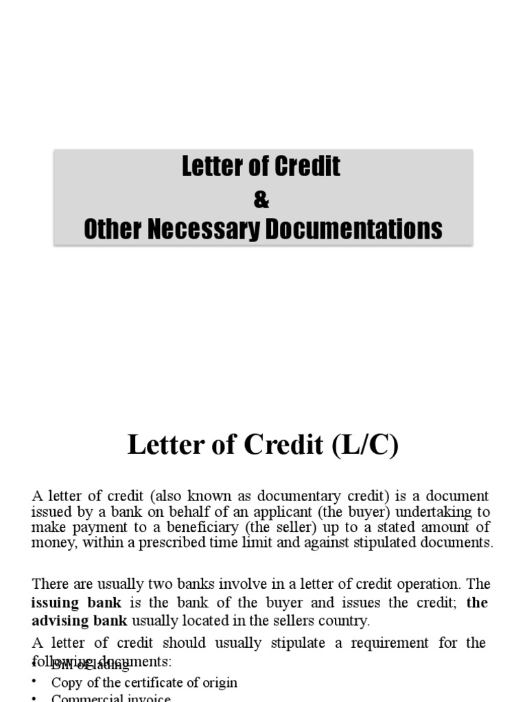 Letters of Credit Guide for Traders | PDF | Letter Of Credit | Bill Of ...