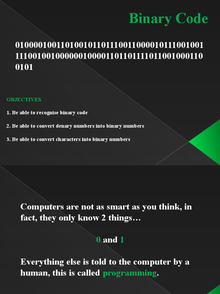1.1 Binary Code | PDF | Ascii | Computer Data