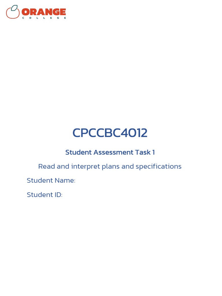 CPCCBC4012 Student Assessment Task 1 | PDF | Building Information Modeling | Understanding