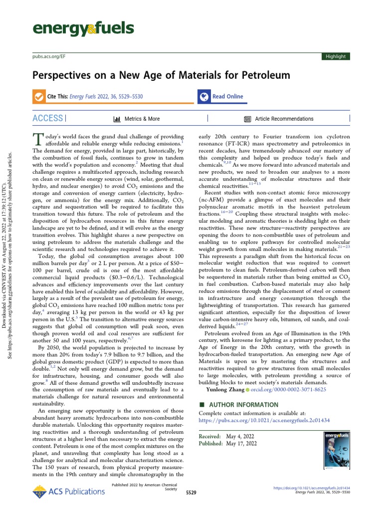 Acs.energyfuels.2c01434 | PDF | Petroleum | Peak Oil