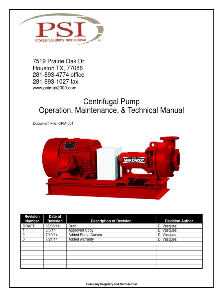 Centrifugal Pump Manual CP 001 Rev3 | Download Free PDF | Pump | Indemnity