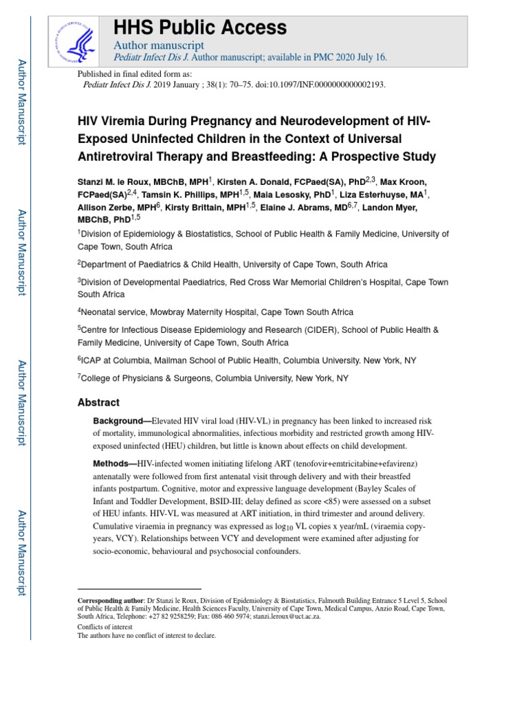 HHS Public Access | Descargar gratis PDF | Hiv/Aids | Management Of Hiv/Aids
