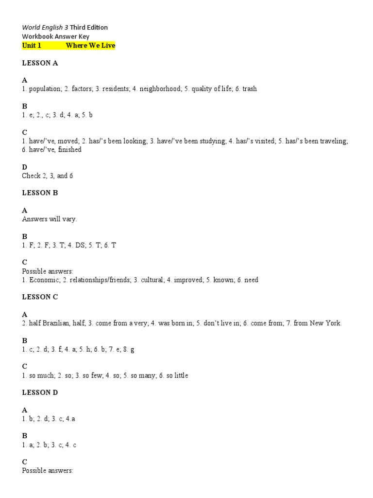 WE3 - Workbook Answer - Key | PDF | Ernest Shackleton | Cycling ...