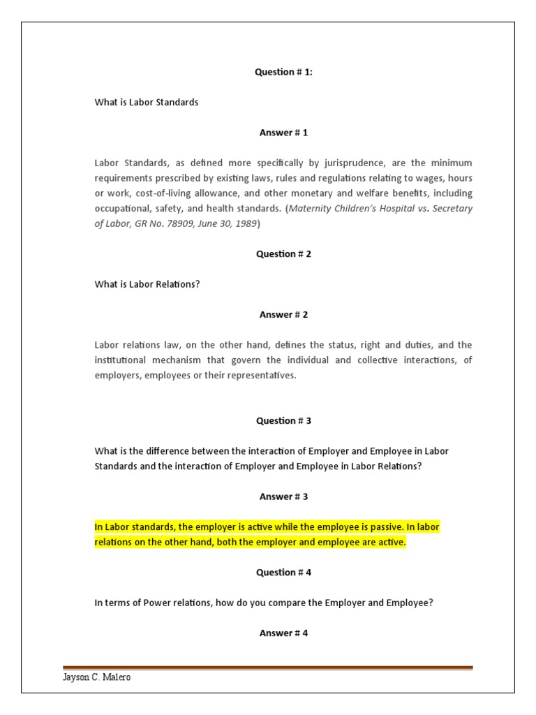 Labor Relation Pointers For Midterm Exam - Demegelio 102 | PDF | Cost ...