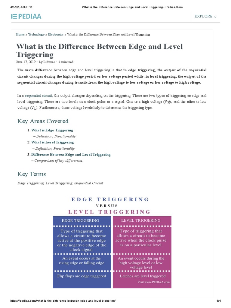 What Is The Difference Between Edge and Level Triggering | PDF | Electronic Circuits | Electronics