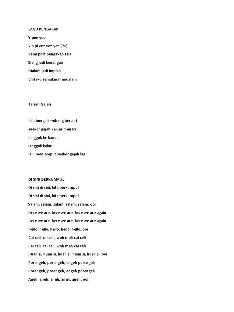 Lagu Pengakap | PDF | Language Arts & Discipline | Poetry