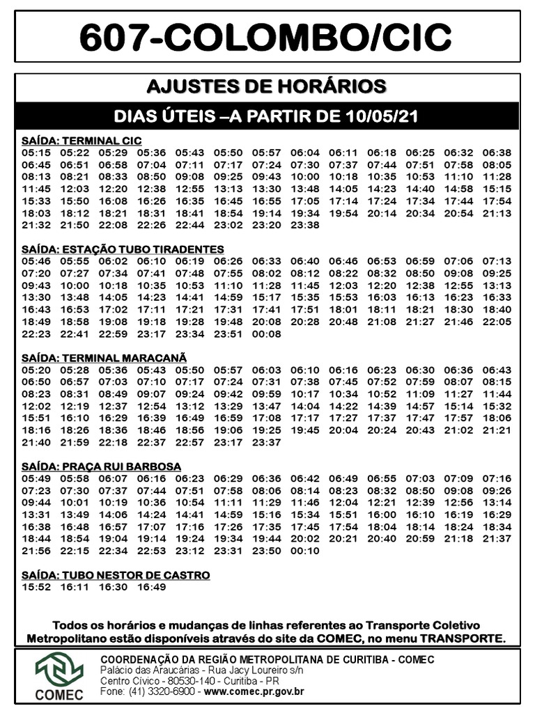 607-COLOMBO-CIC (Horário DU 10.05.21) | PDF