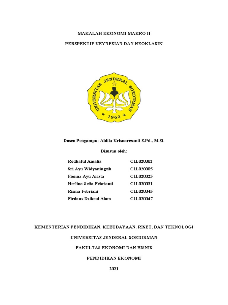 Kelompok 7 - Makalah Ekonomi Makro II - Perspektif Keynesian Dan Neoklasik | PDF