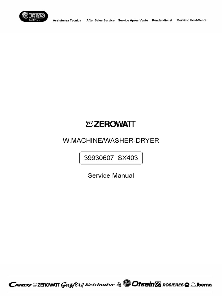 Zerowatt sx403 | PDF | Belt (Mechanical) | Washing Machine