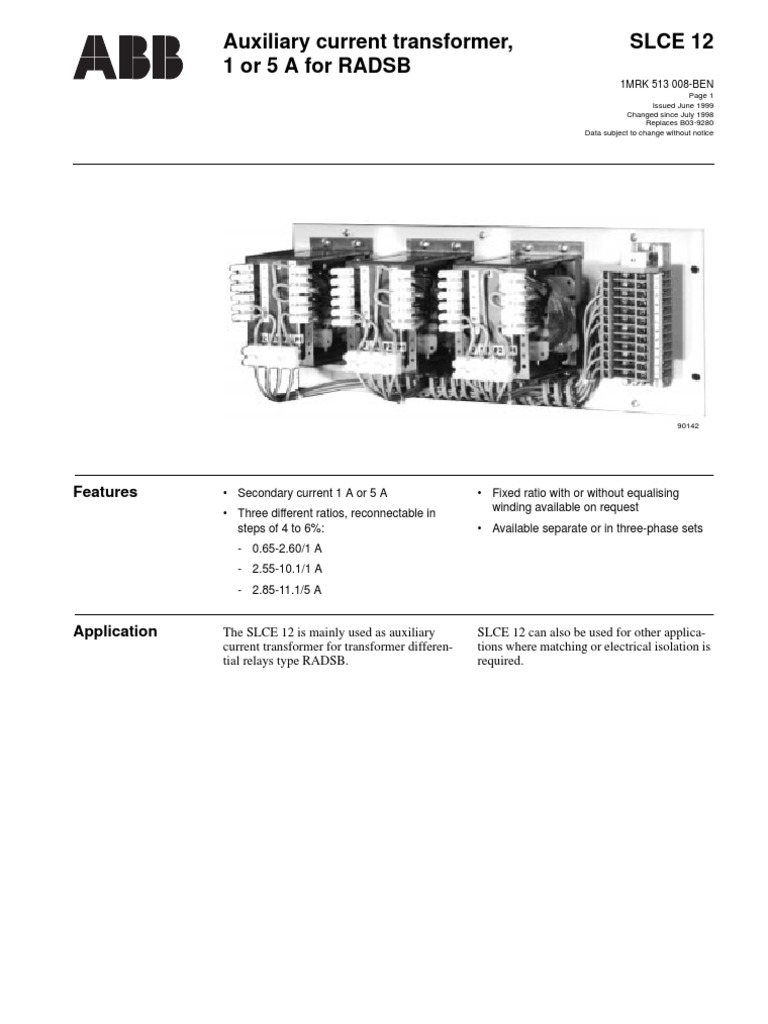 Specifications and Application Details for the SLCE 12 Auxiliary ...