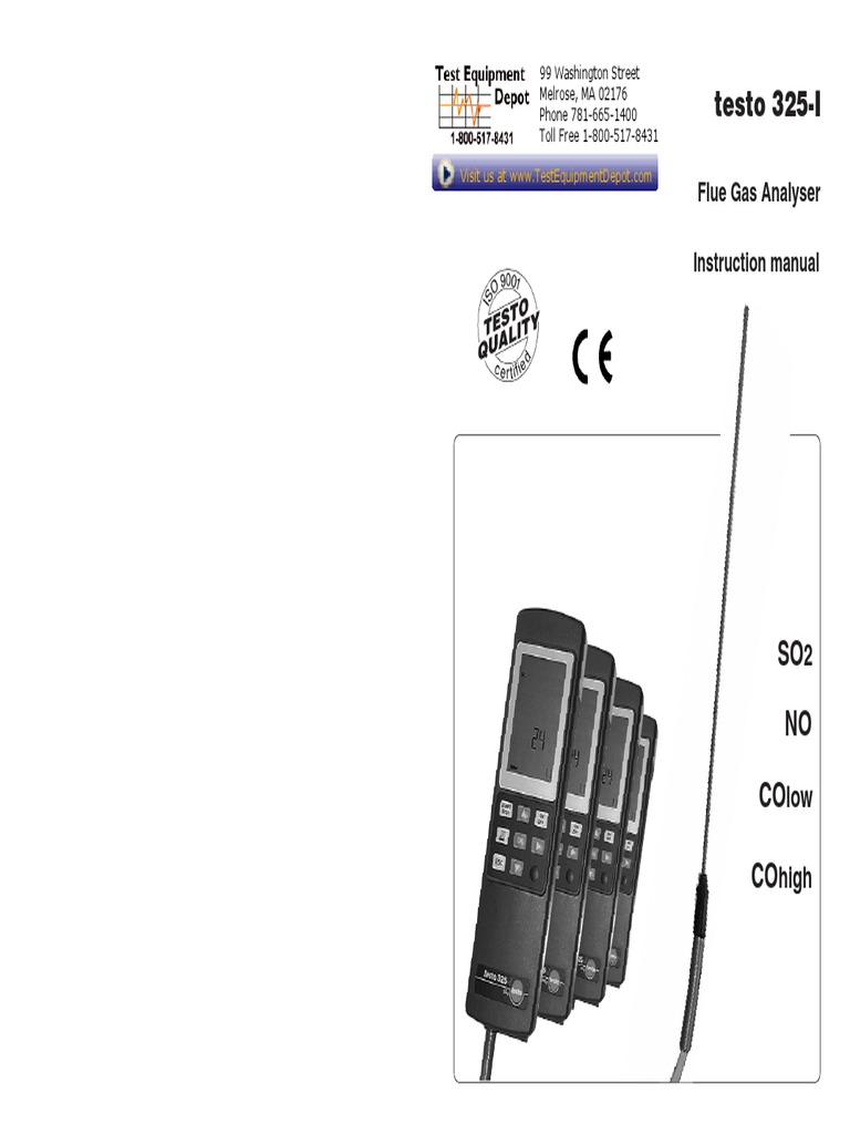 3251 - Manual Testo 325 I | PDF | Rechargeable Battery | Calibration