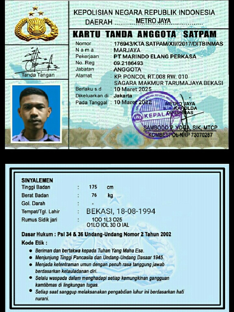 Kartu Satpam Ok | PDF