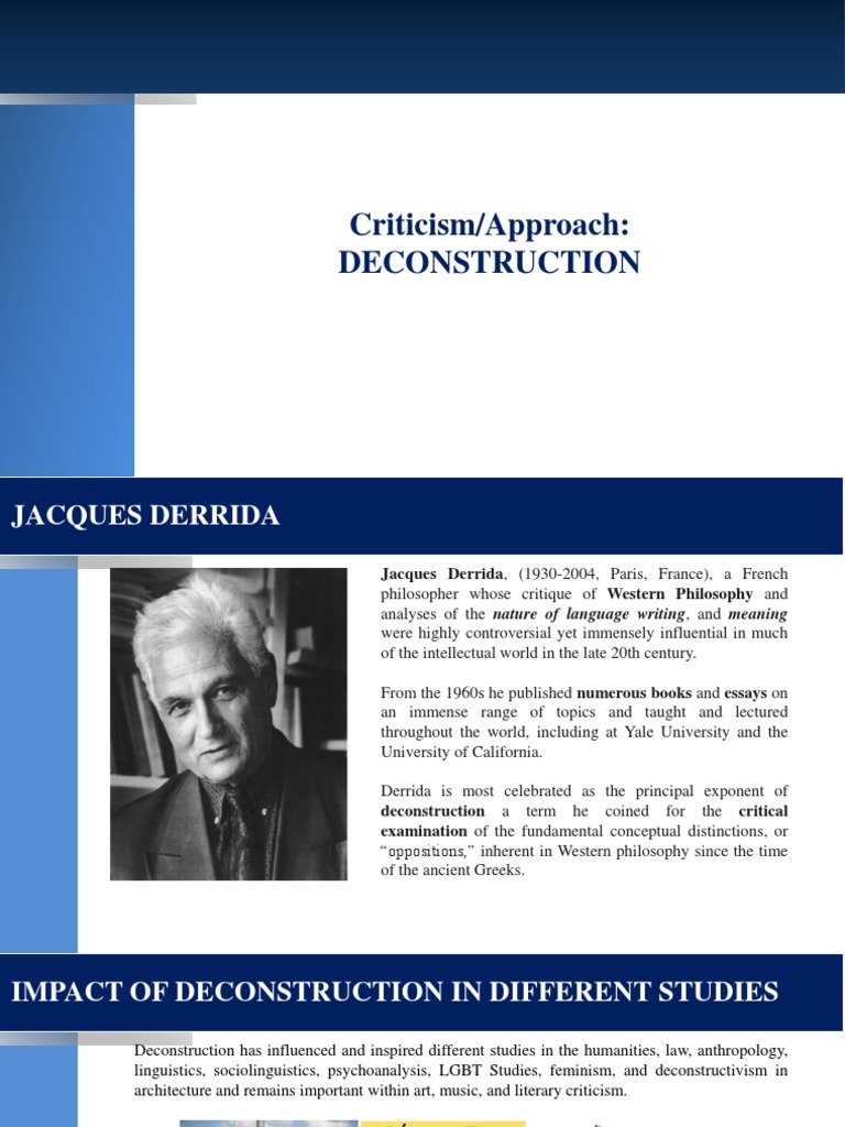 Deconstruction | PDF | Deconstruction | Jacques Derrida