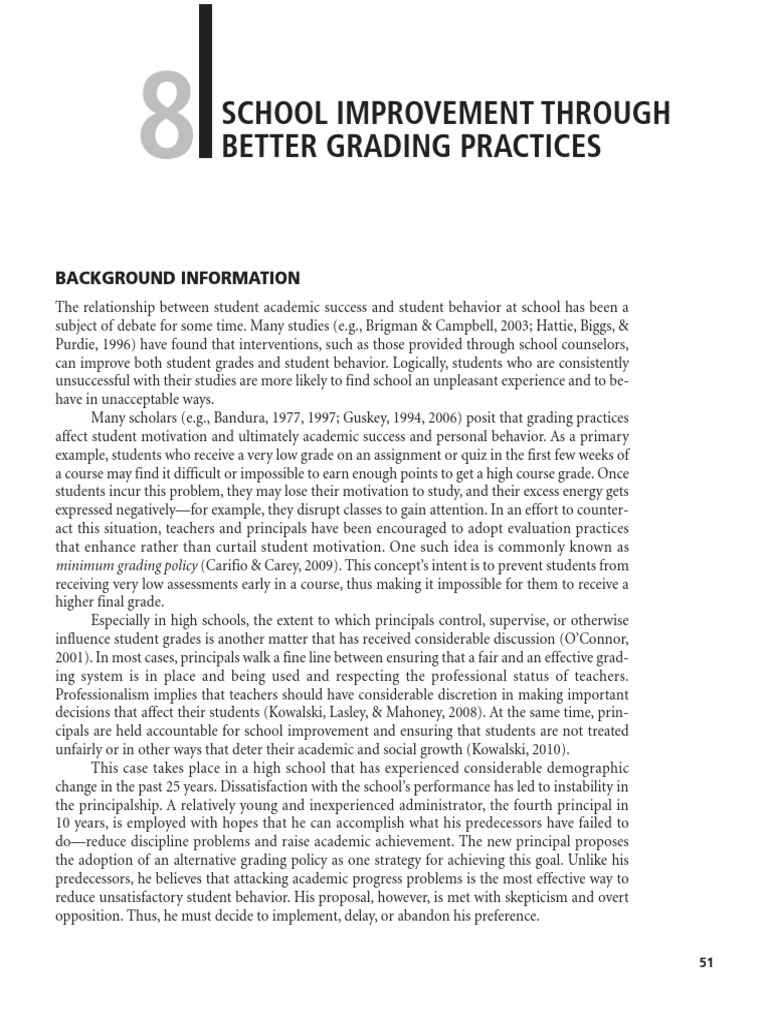 School Improvement Through Better Grading Practices | PDF | Motivation ...