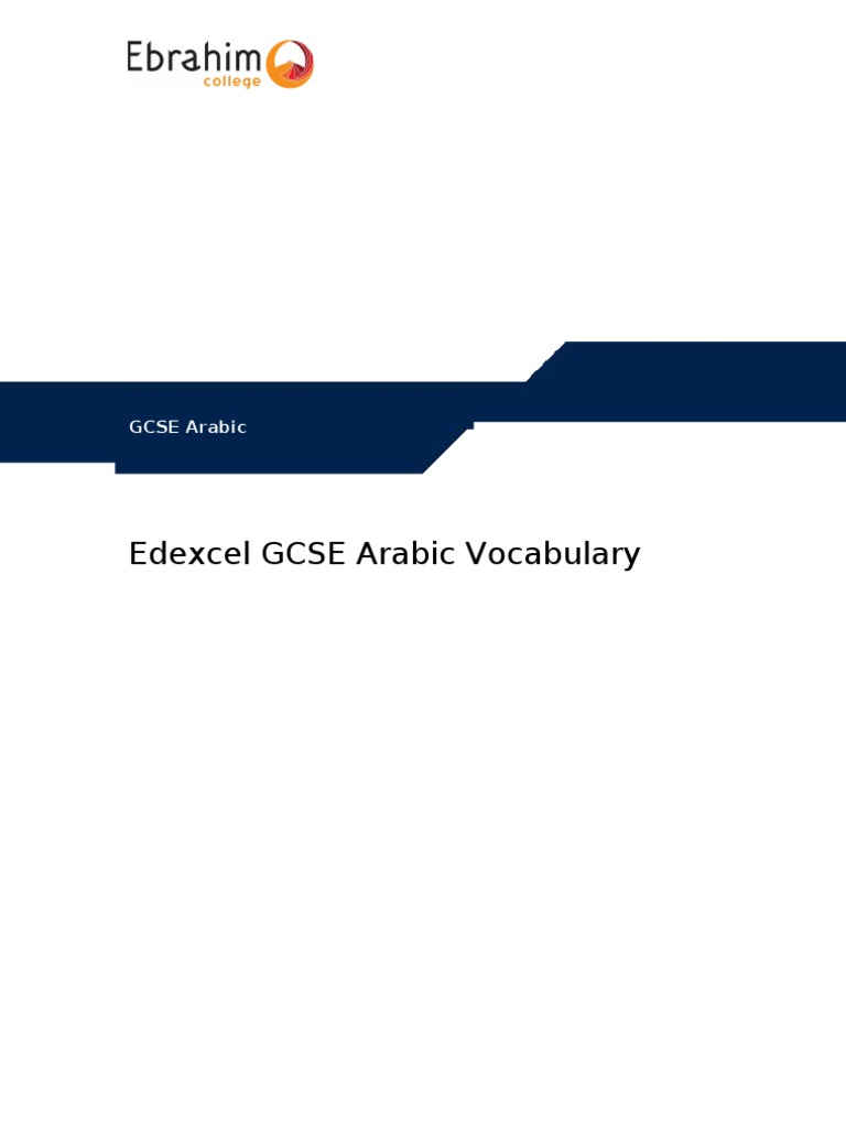 GCSE Arabic Vocabulary Book 3 | PDF | Vocabulary | Diet (Nutrition)